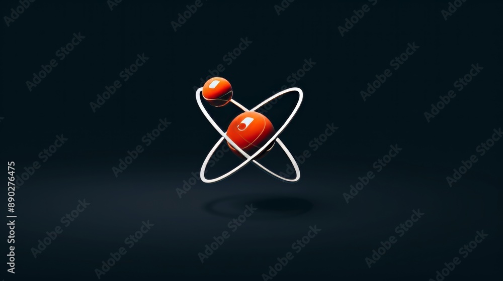 Illustration of Niels Bohr's atomic model with electrons orbiting a ...