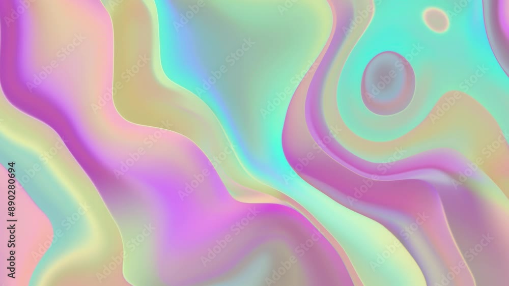 prismatic iridescent gradient surface with wavy motion and abstract ...