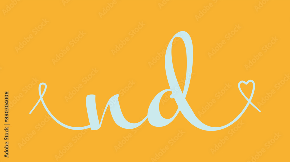 ND initial wedding monogram calligraphy vector illustration. Hand drawn ...