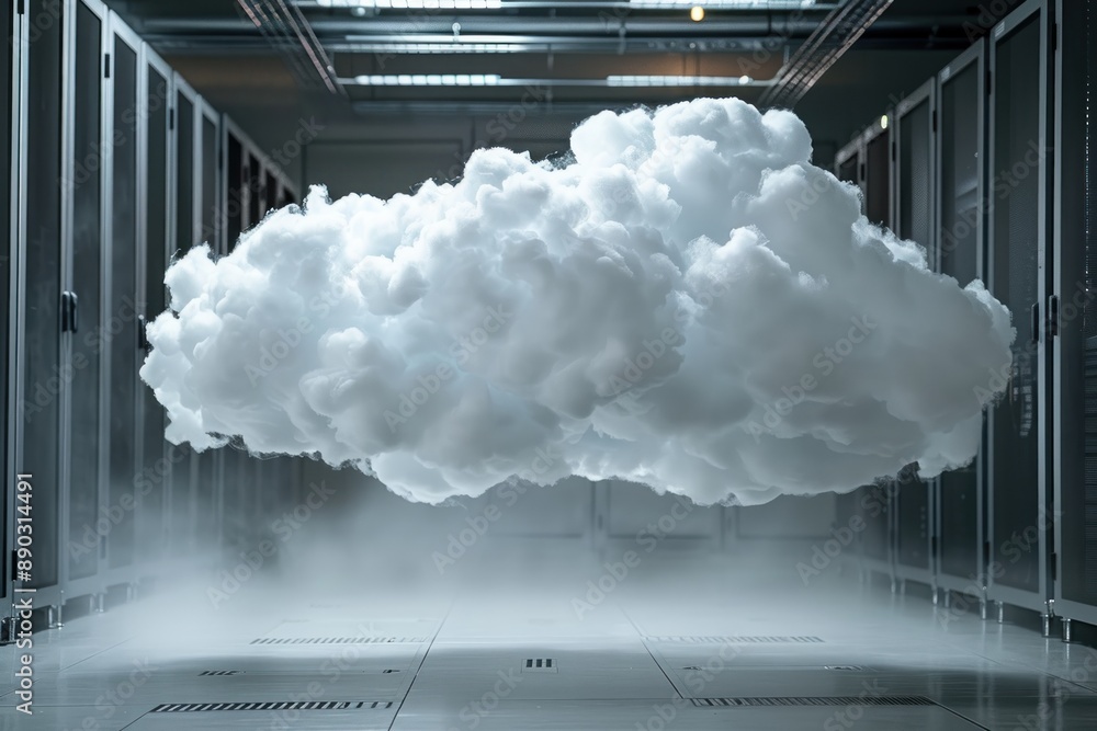 Cloud computing with a massive real cloud floating in data center ...