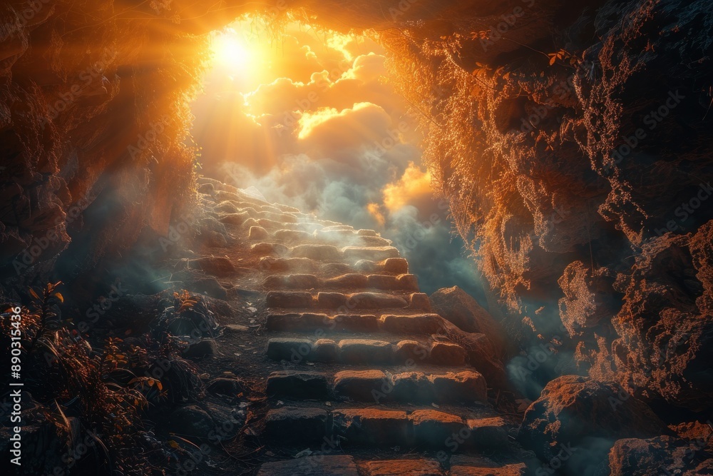 stairway to heaven, gates of heaven Stock Illustration | Adobe Stock