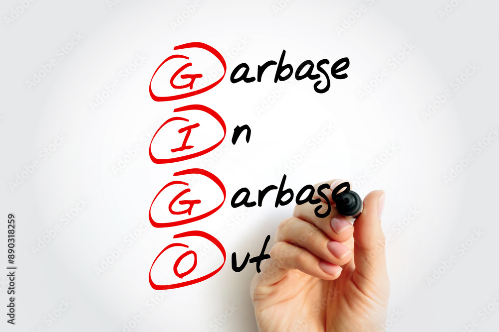 Photo & Art Print GIGO - Garbage In Garbage Out acronym with marker ...