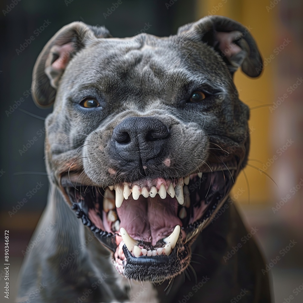 Beautiful angry dog staffordshire bull terrier. Blue american ...