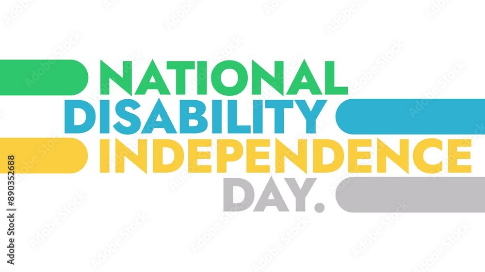 National Disability Independence Day colorful motion graphics seamless ...