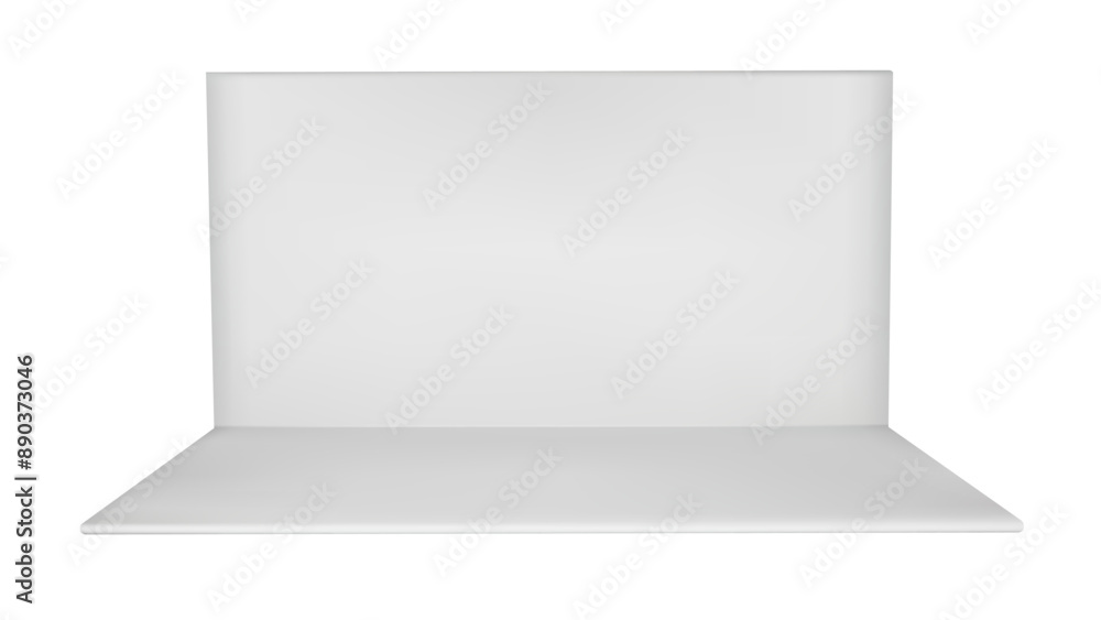 3d booth stand mockup for event. Blank exhibition room rectangle mock ...