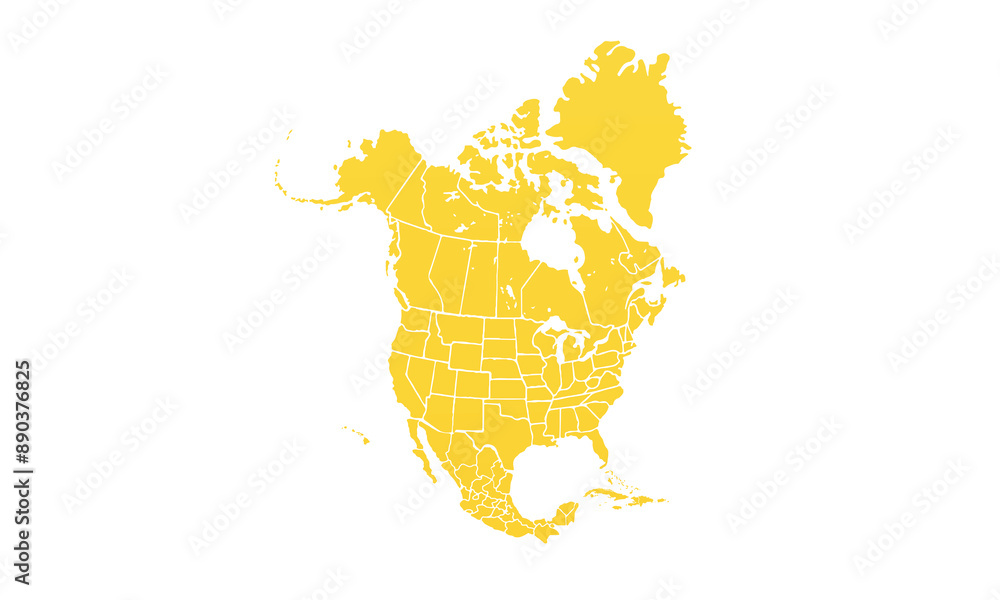 North America map Modern Color,isolated on white background for website ...