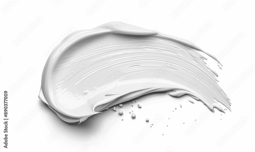 Luxurious Sunscreen Cream Texture on White Background: Silky Smooth SPF ...