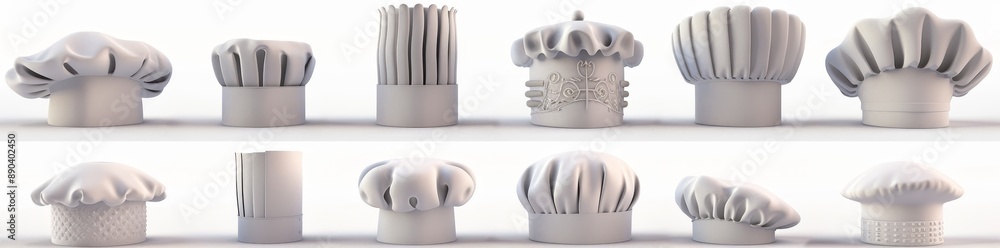 A hyperrealistic, highly detailed hat for chef isolated on a ...