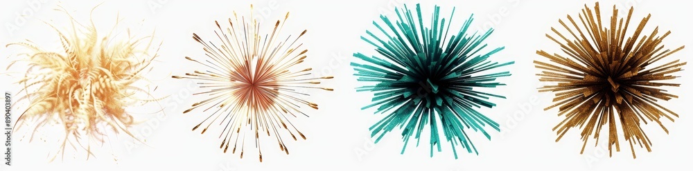 Backgrounds with sun illumination and fireworks hyper-realistic and ...