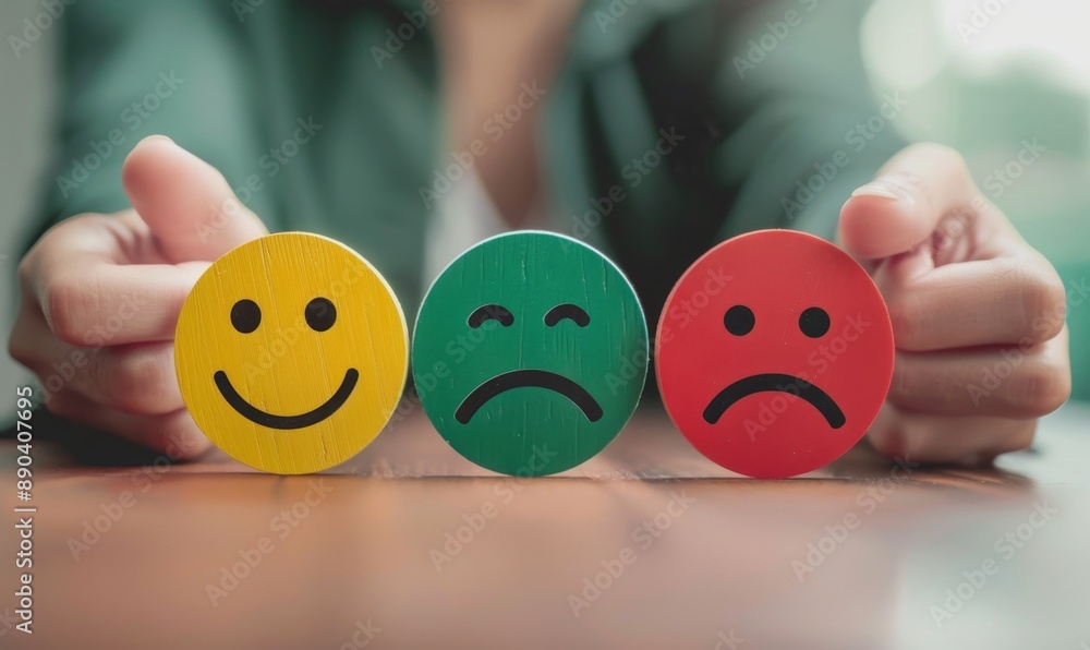Customer Satisfaction Rating with Happy and Sad Face Icons: Online ...