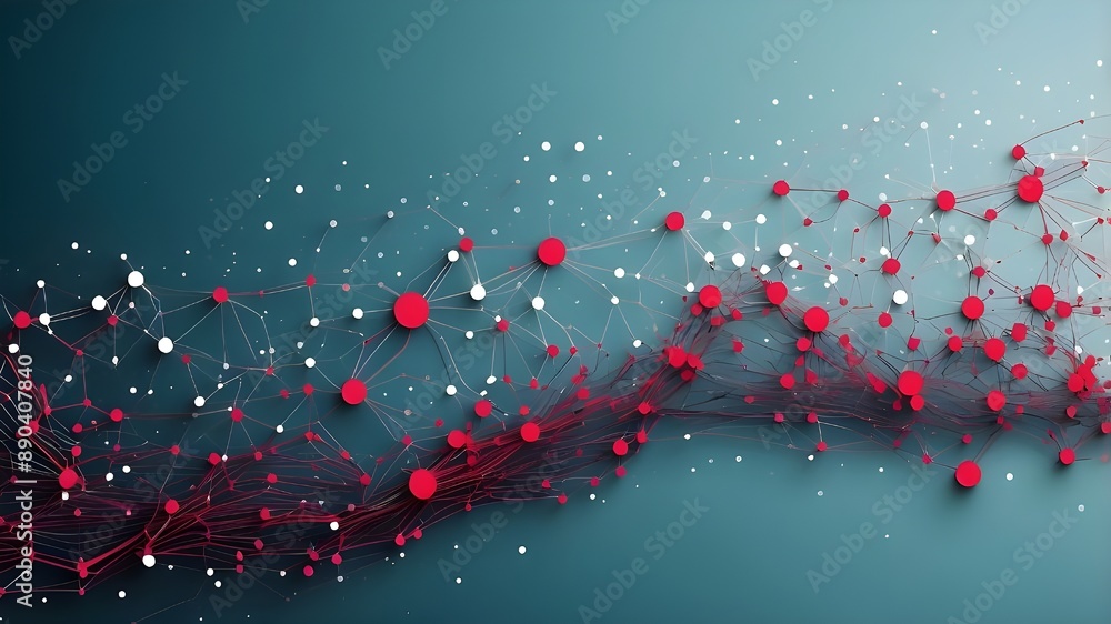 Line and dot connections in a vector format. Template for a technology ...