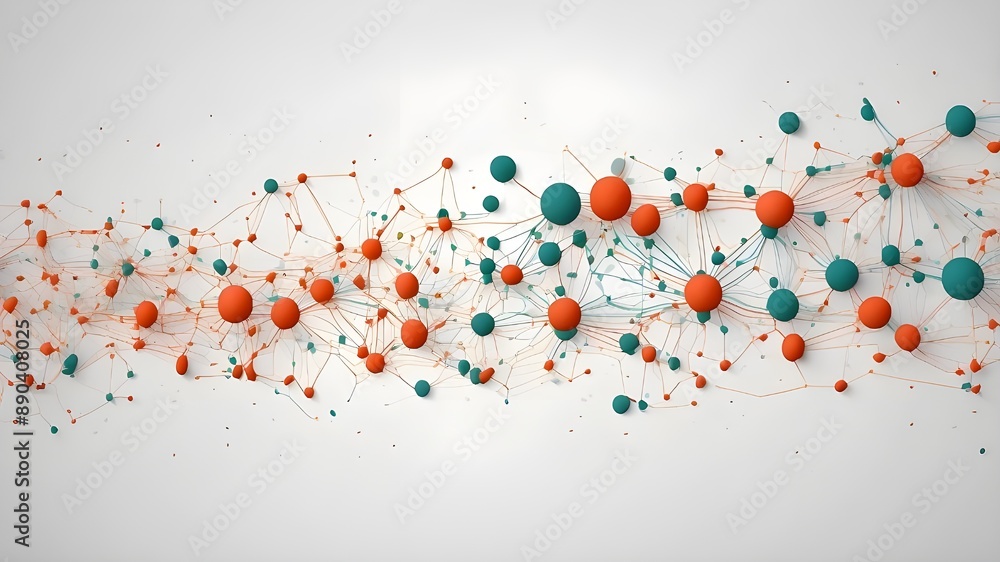 Line and dot connections in a vector format. Template for a technology ...