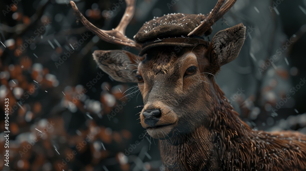 high-resolution, ultra-realistic, 4K, cinematic image of a deerstalker ...