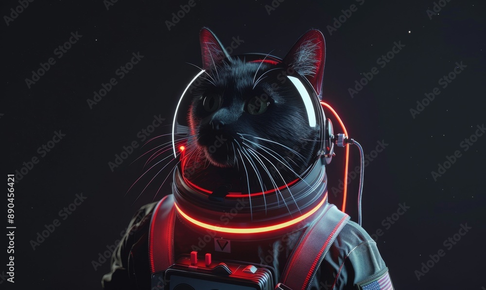Adorable Space Cat in Astronaut Suit: Whimsical AI-Generated ...