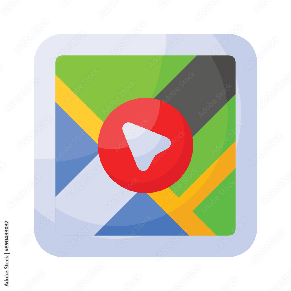 Navigation arrow on map, satellite based positioning and navigation ...