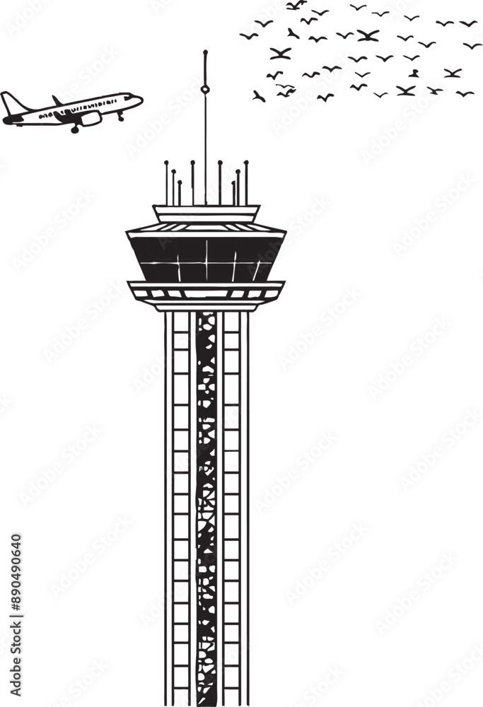 The one continuous line of air traffic control. Radar and control ...