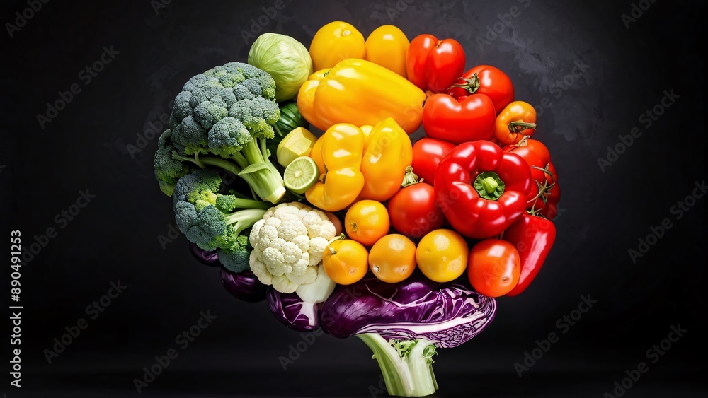 Foto de vegetable brain, fruit brain, food art, creative photography ...