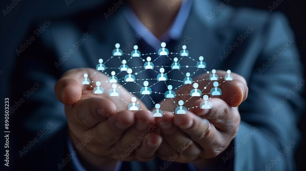 Leader and business team engaged in working business process ...