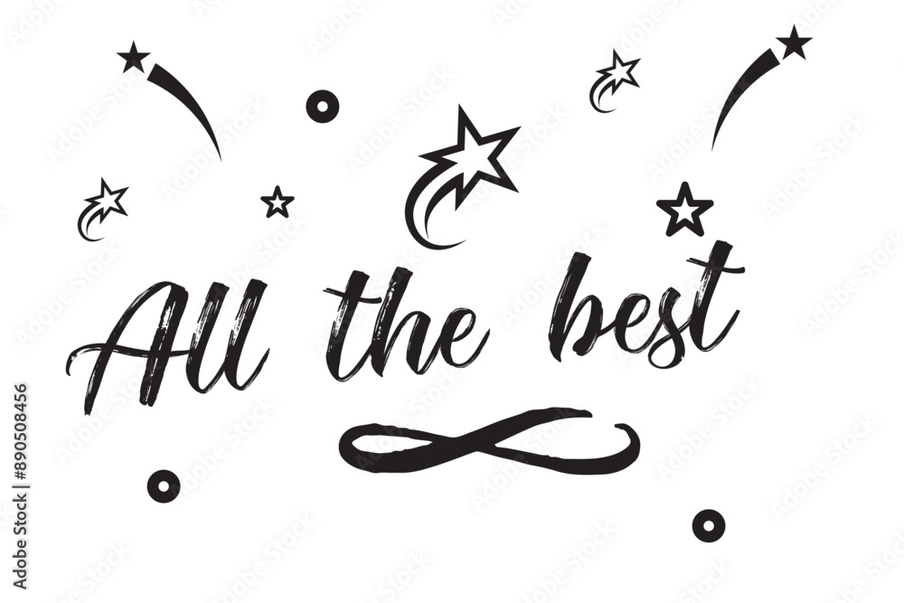 All the best card. Beautiful greeting banner poster calligraphy ...