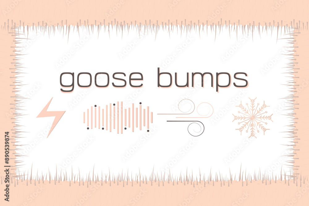 Border Goosebumps on the skin poster. Frame Goosebump arrector pili ...