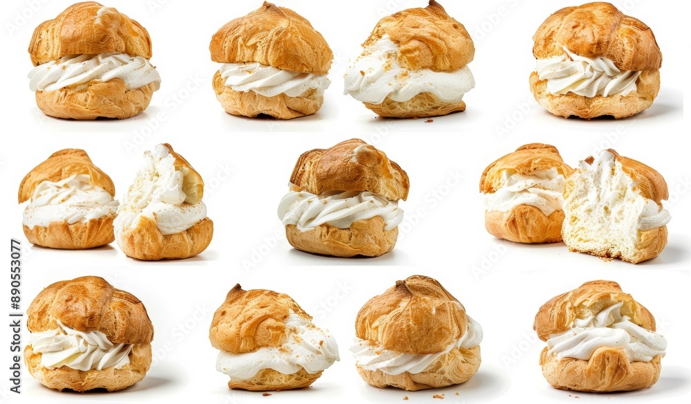 This simple mockup template shows French Cream Puffs, Choux pastry ...
