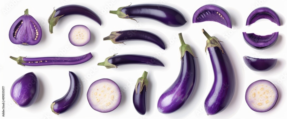 A mockup template for artwork graphic design with eggplant aubergine ...