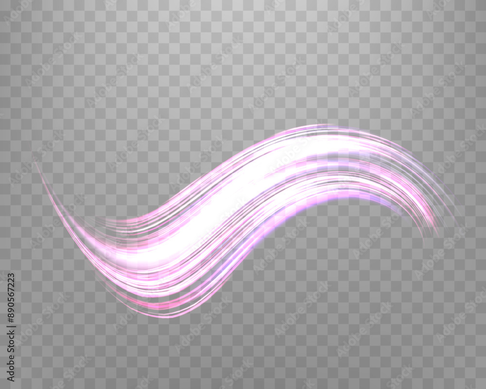 Glowing purple lines. Neon realistic energy speed. Abstract light ...