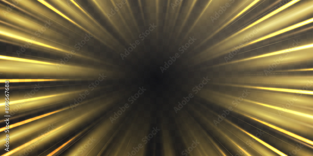 Radial speed rays, light neon flow, zoom in motion effect, gold glow ...