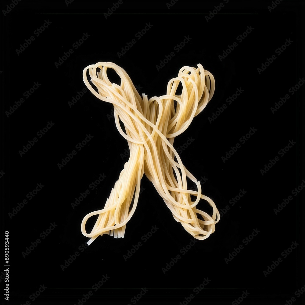 Letter X. Made of Pasta Spagethis Noodles. Creative Food Presentation ...