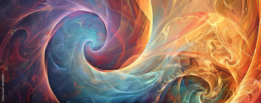 The Fibonacci sequence depicted in an abstract form, with swirling ...