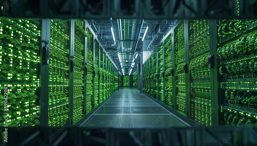 Green Data Center Sustainability, a green data center concept with an ...