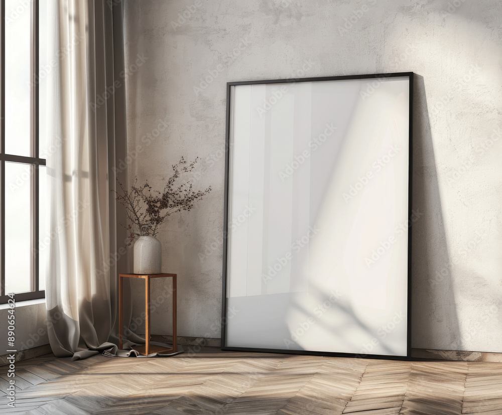 vertical ISO A0 frame mockup, reflective glass, mockup poster on the ...