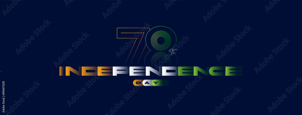 15th August 78th Independence Day of India, wavy Indian flag, tricolour ...