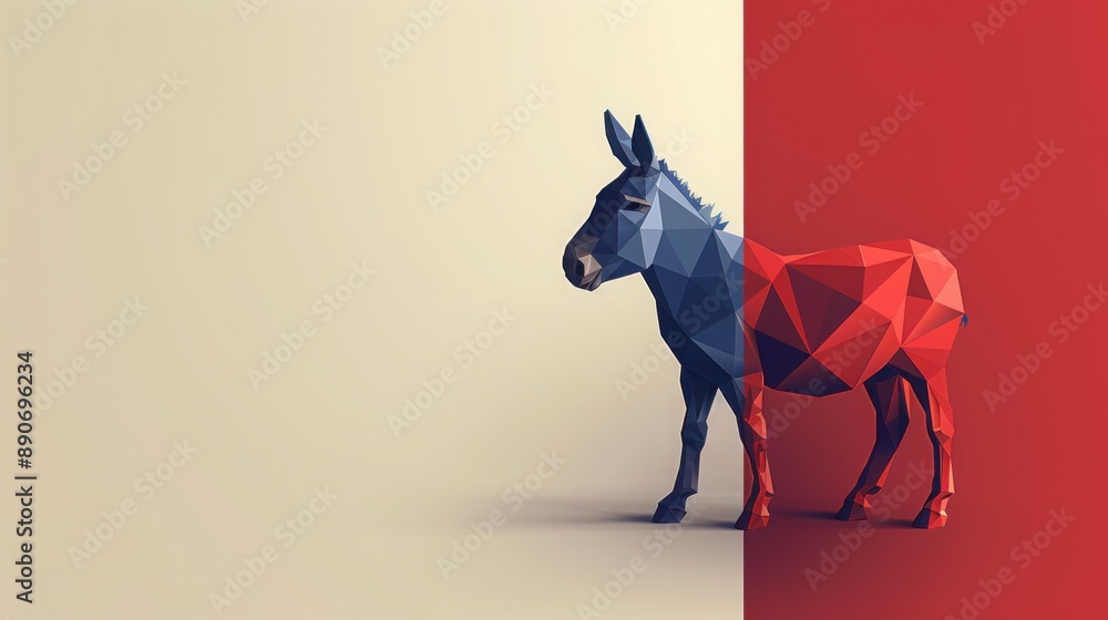 Minimalistic design of a donkey and elegant U.S. 2024 election ...