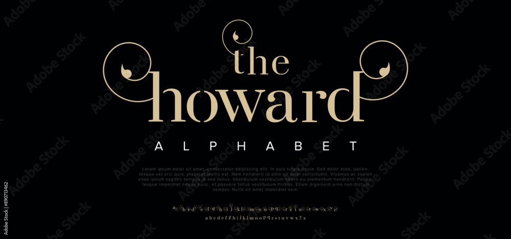 Howard Elegant alphabet letters font logo. Typography luxury classic ...