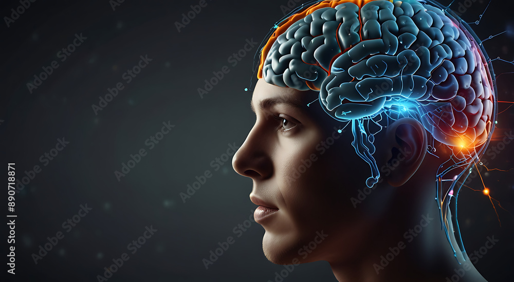 Illustration of cognitive functions with different sections of the ...