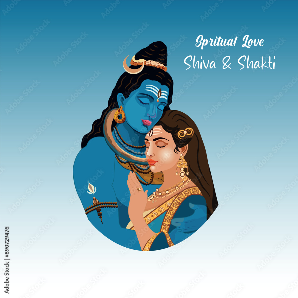 Happy Sawan Somvar Lord Shiva and Mata Shakti Illustration Stock Vector ...