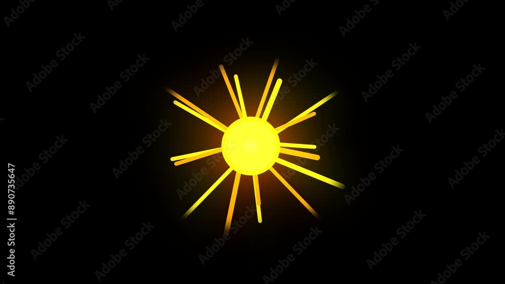 Glowing sun rays and golden sun on transparent background. Golden solar ...