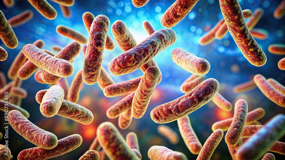 Gram positive bacillus bacteria under microscope, microbiology ...