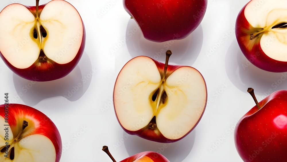 apple Glossy, Transparent PNG, Red apple, Sliced apple, Multiple ...