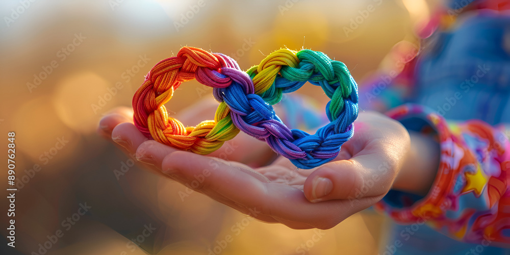 Autism rainbow symbol in a child's hand. Autism acceptance movement ...