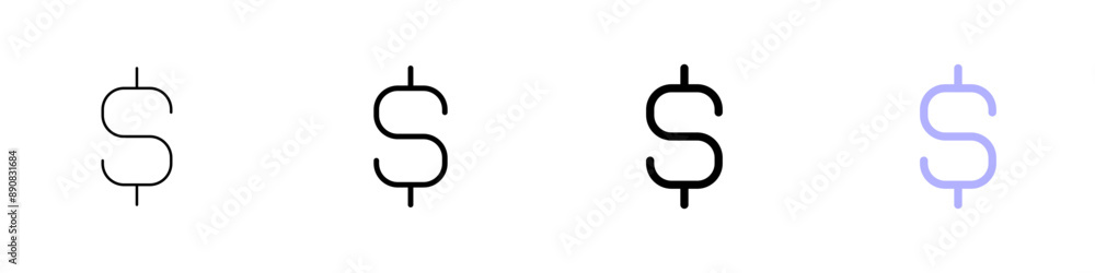 Simple yet versatile dollar sign icons in various styles and colors ...