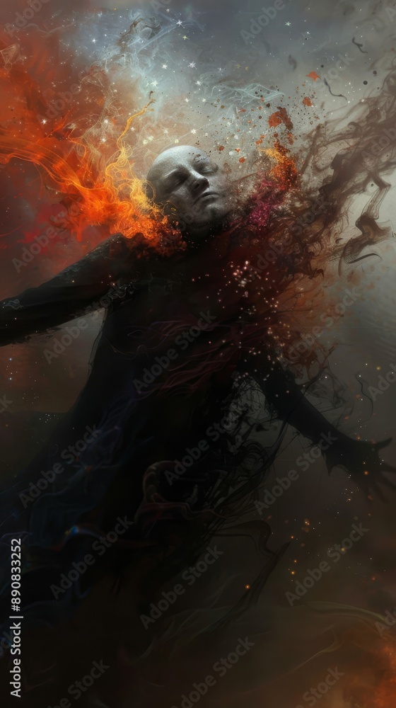 A visual representation of falling into a black hole, symbolizing ...