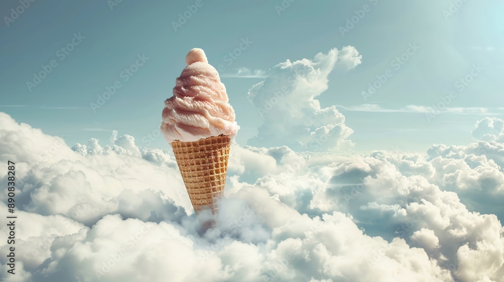 ice cream cone in the world is a very large ice cream cone stuck in the ...