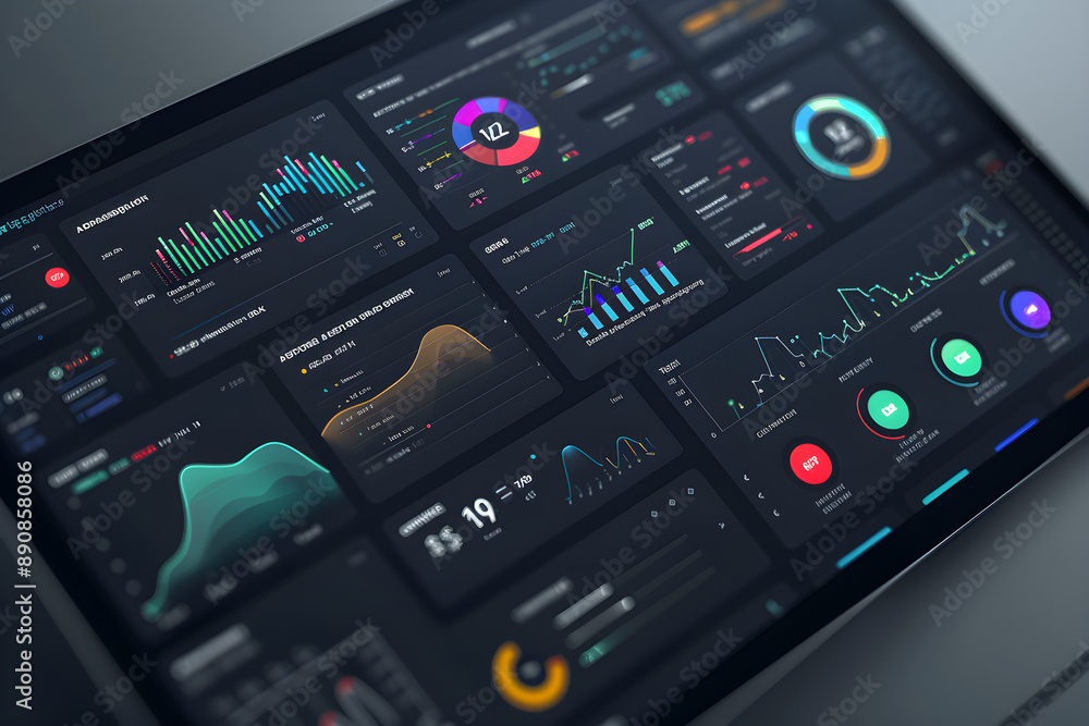 Sleek Modern Dashboard UI with Dark Theme, Vibrant Accents, and ...