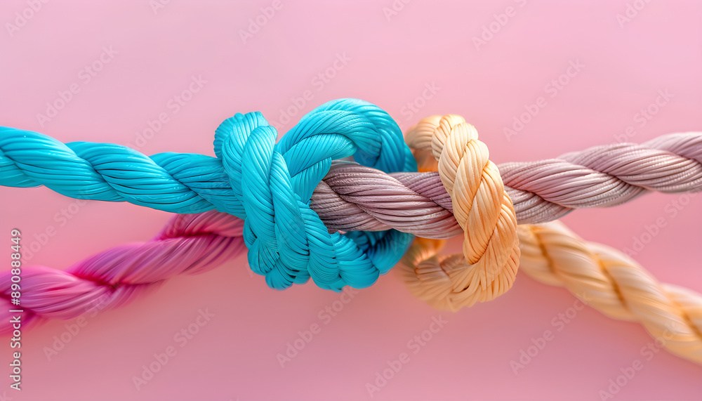 Colorful ropes intertwined, representing unity and connection. Perfect ...