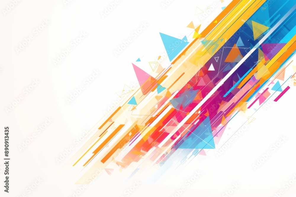 Vector colorful triangle frame border background with large copy space ...