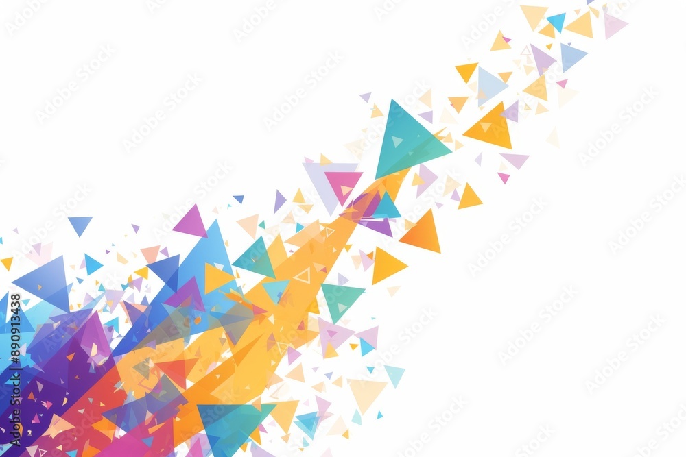 Vector colorful triangle frame border background with large copy space ...