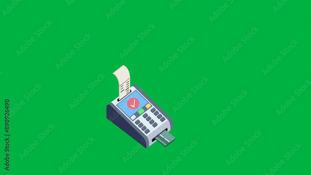 Moment of payment with a Bank credit card through terminal animation ...