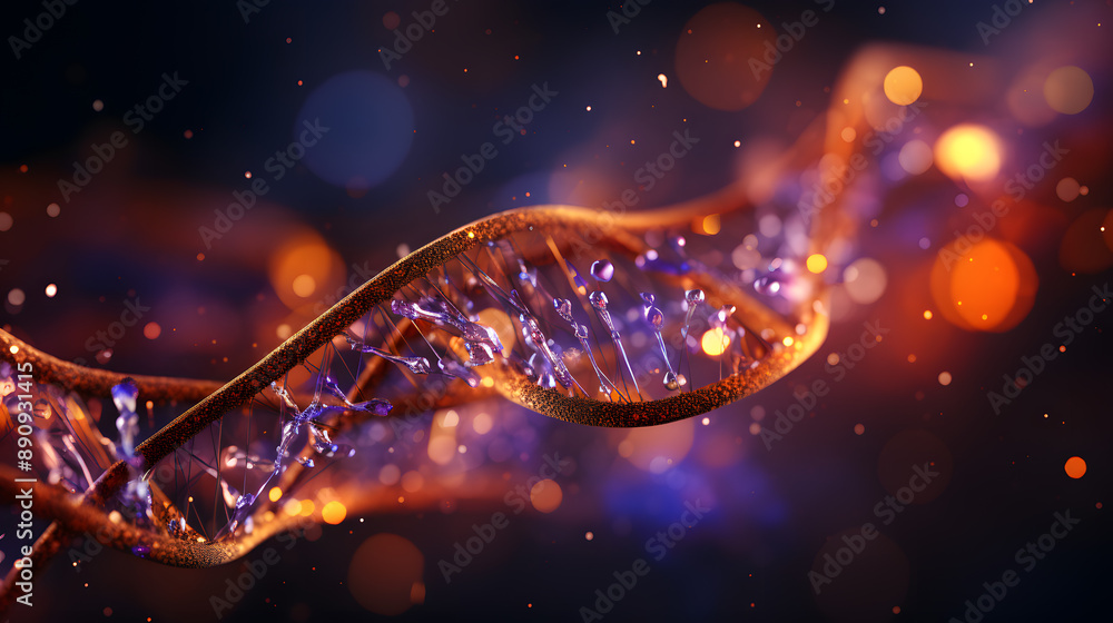 3d rendering illustration visualized DNA double helix structure combine ...